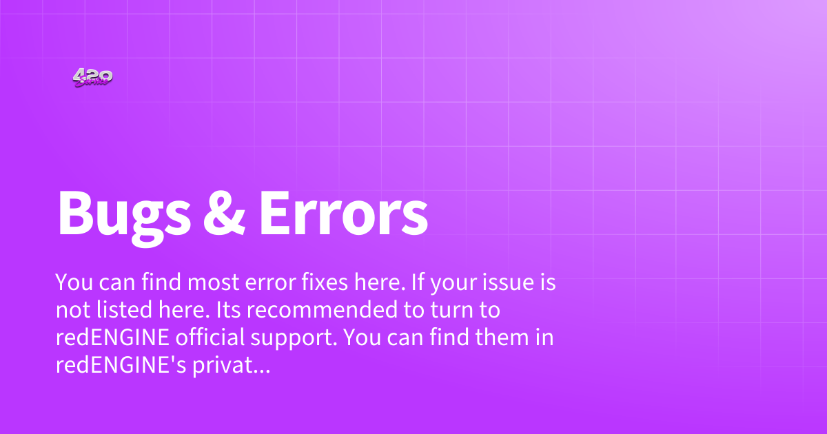 Bugs & Errors | Tutorial | 420-Services.net