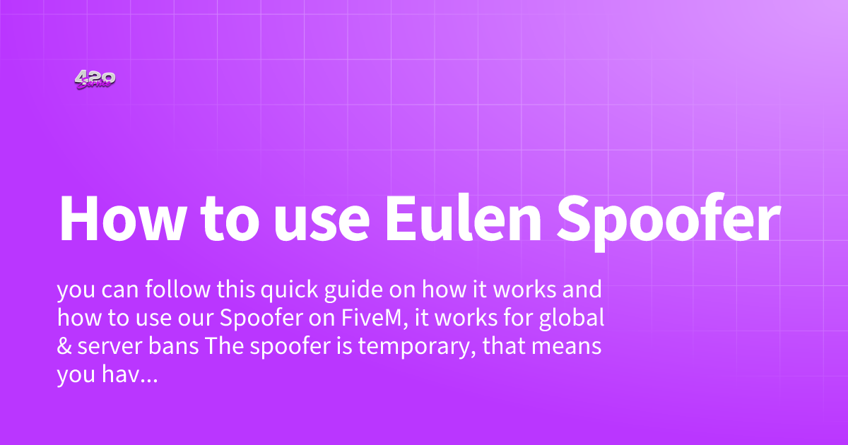 How to use Eulen Spoofer | Tutorial | 420-Services.net