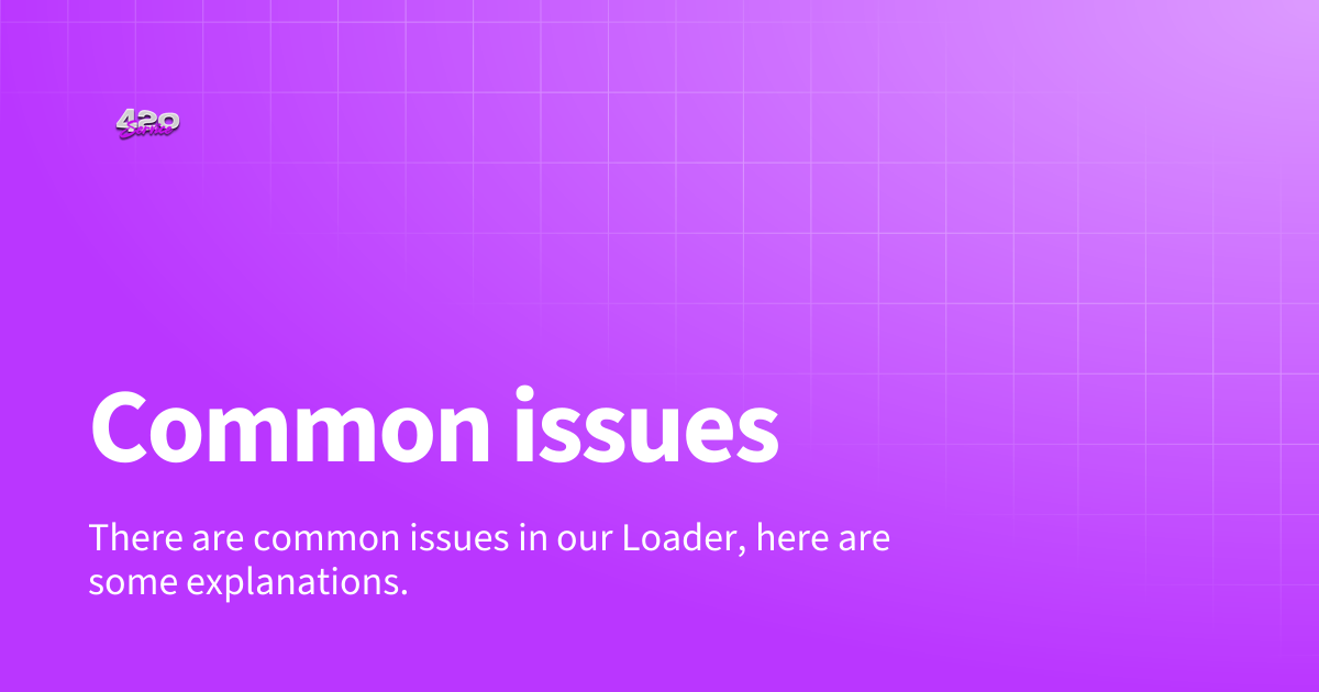 Common issues | Tutorial | 420-Services.net
